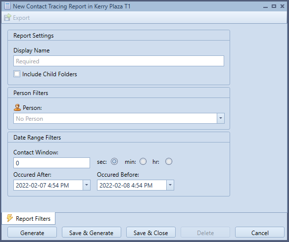 Contact Tracing Report Contact Tracing Report